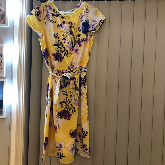 Christopher & Banks | Dresses | Christopher Banks Yellow Floral Dress ...